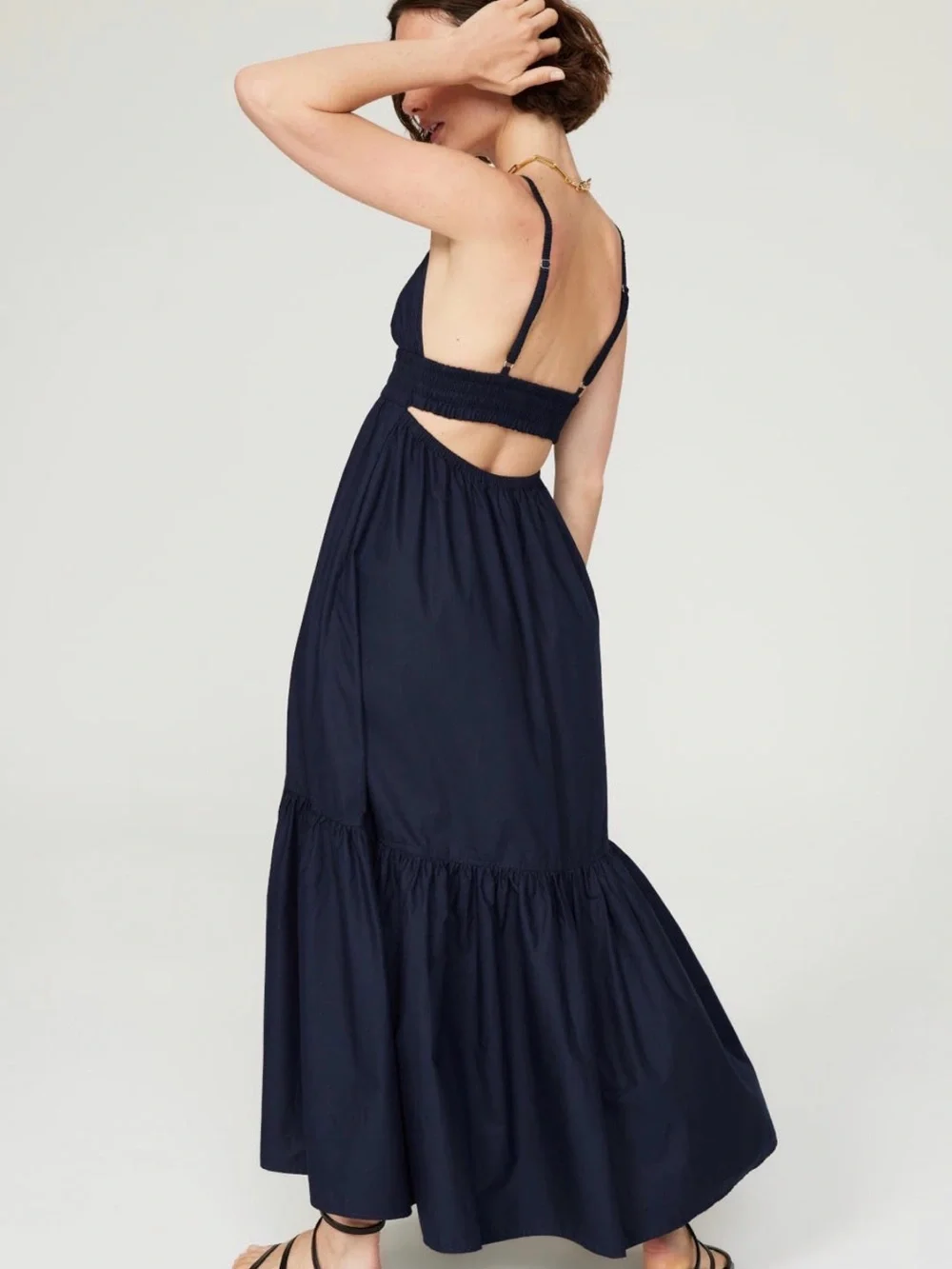 A.L.C. | Dresses | Alc Navy Maxi Dress With Spaghetti Straps And Open ...